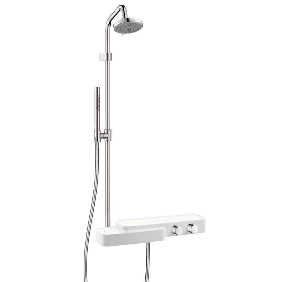 Hansgrohe Bouroullec 2 Way White Chrome Shower Bar System At