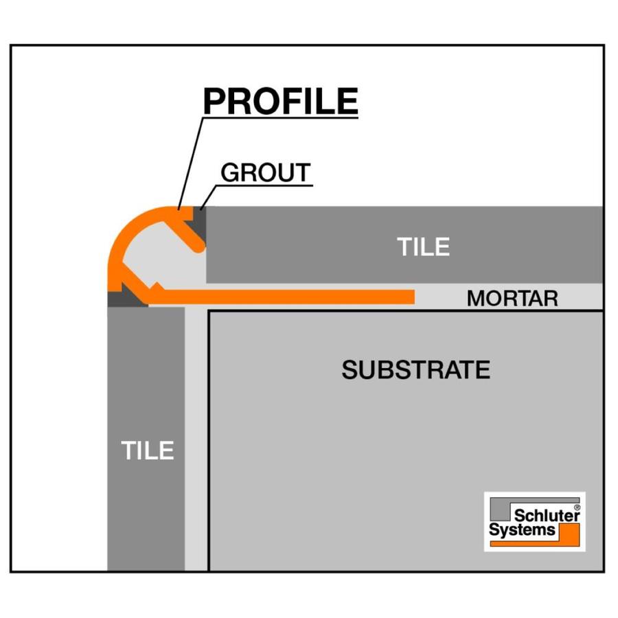 Schluter Systems Rondec 0.375-in W x 98.5-in L Beige Aluminum Bullnose ...