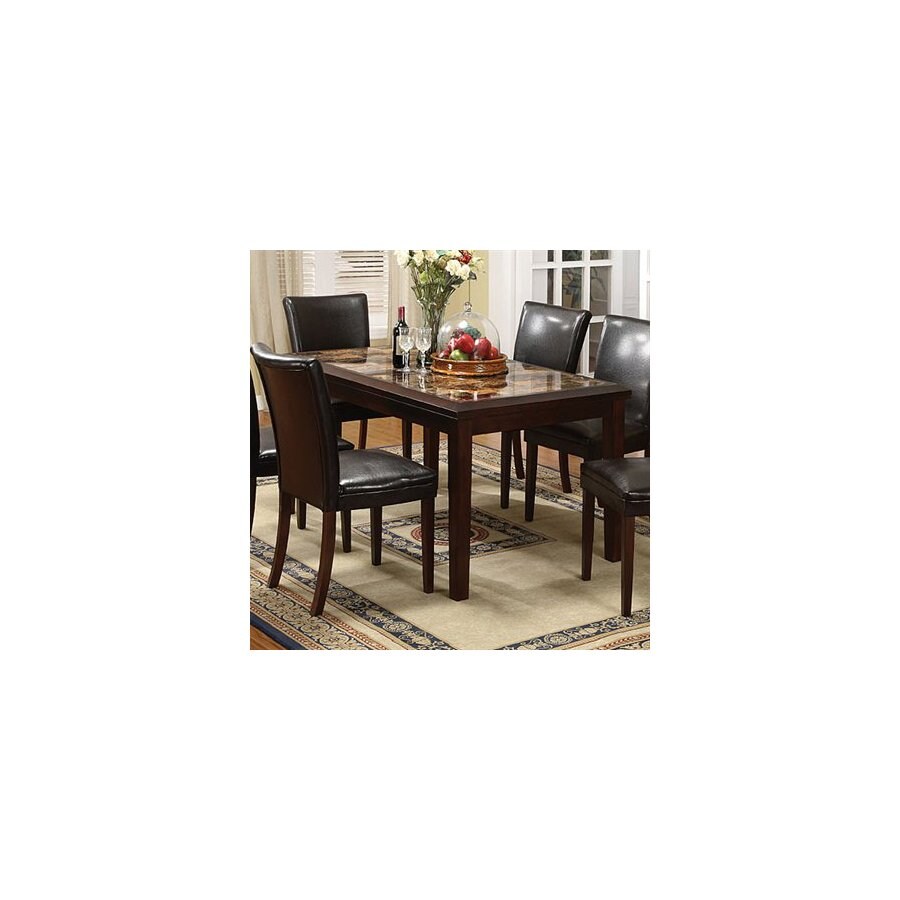 Furniture of America Rock Port Dark Walnut Rectangular Dining Table at ...