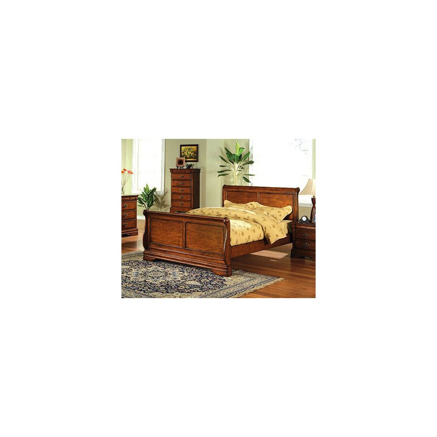 Dark oak sleigh bed store