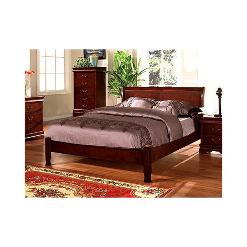 Furniture of America Saint Anne Dark Cherry Queen Platform Bed in the ...
