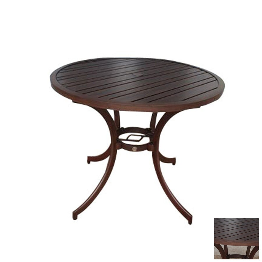 Hospitality Rattan Sea Breeze 36-in x 36-in Cast Aluminum Round Patio ...