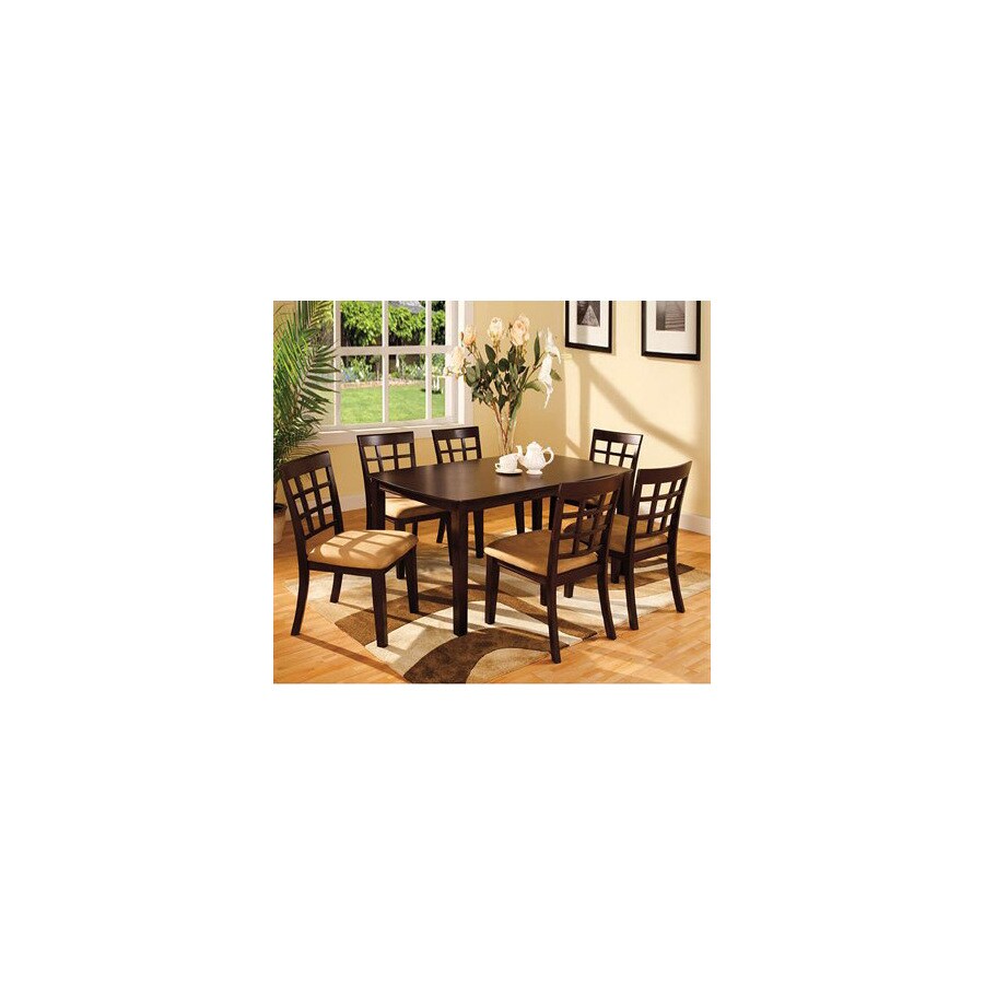 Furniture of America Mendocino Dark Walnut Dining Set at Lowes.com