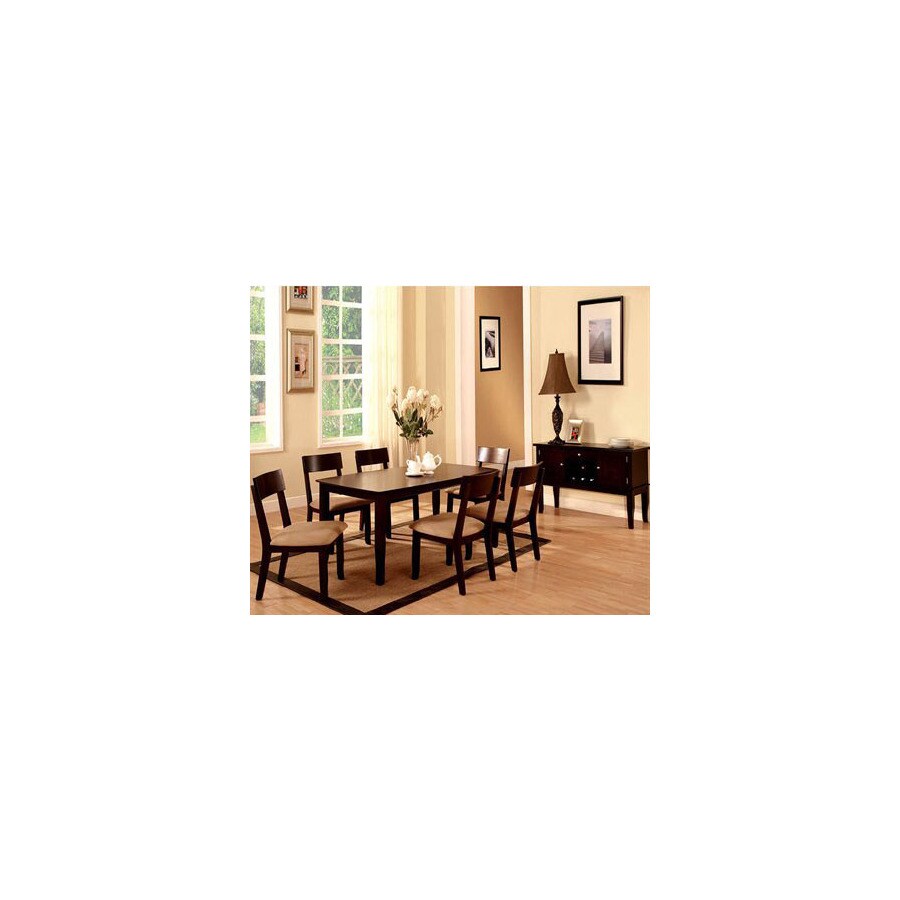 Furniture of America Portsmouth Dark Walnut Dining Set at Lowes.com