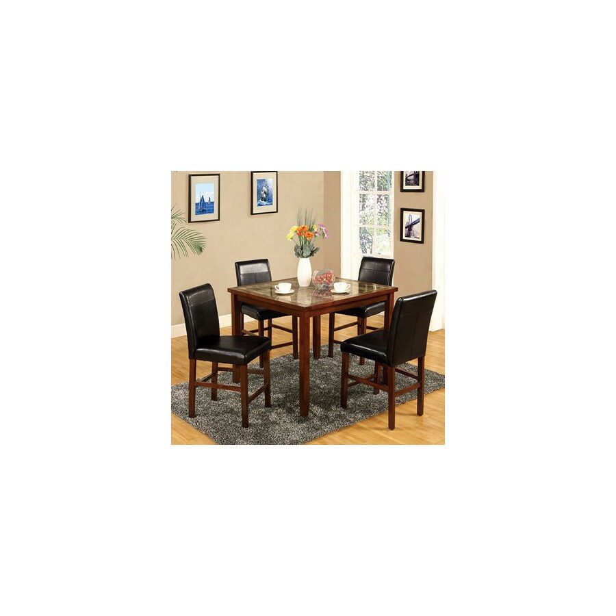Furniture of America Desert Sand Brown Cherry Oak Dining Set at Lowes.com