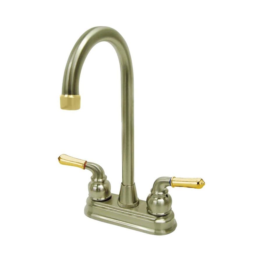 Elements of Design Magellan Polished Brass/Satin Nickel 2-Handle Deck ...