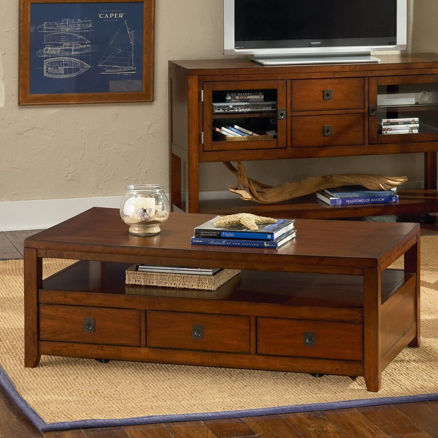 Steve Silver Company Arcadia Dark Cherry Rectangular Coffee Table at ...
