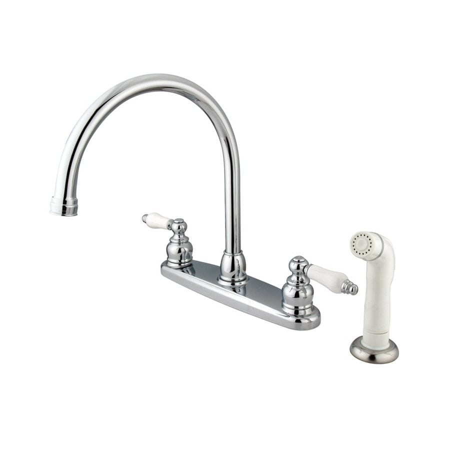 Elements of Design Victorian Chrome 2-Handle Deck Mount High-Arc ...