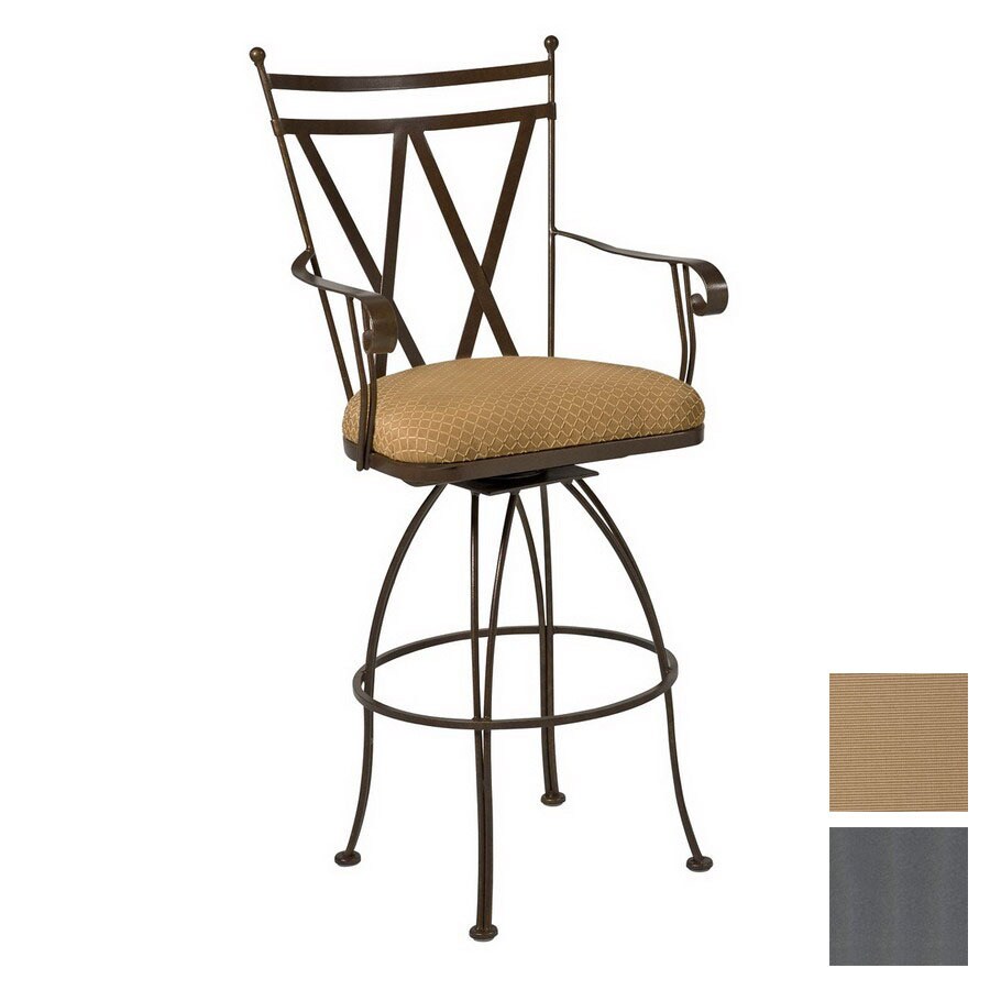 Cascadia Berkshire Wrought Iron Swivel Patio Bar-Height Chair at Lowes.com
