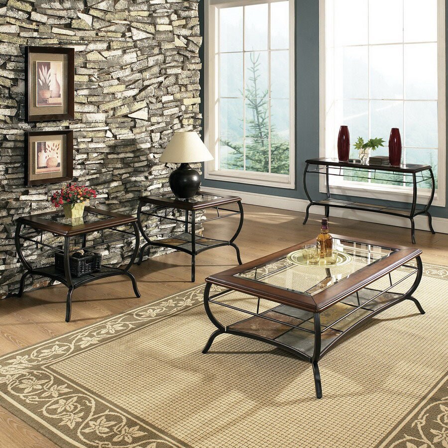 Steve Silver Company Loretta Cherry Metal Accent Table Set at Lowes.com