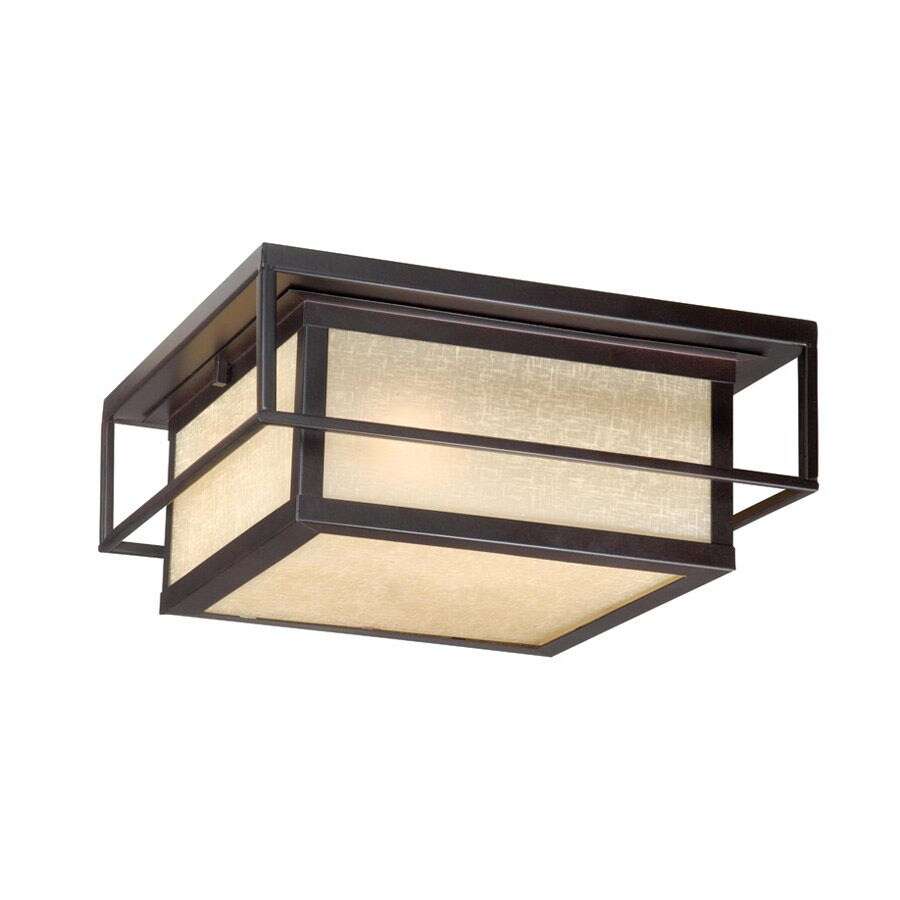 Cascadia Lighting Robie 12-in Bronze Outdoor Flush Mount Light at Lowes.com