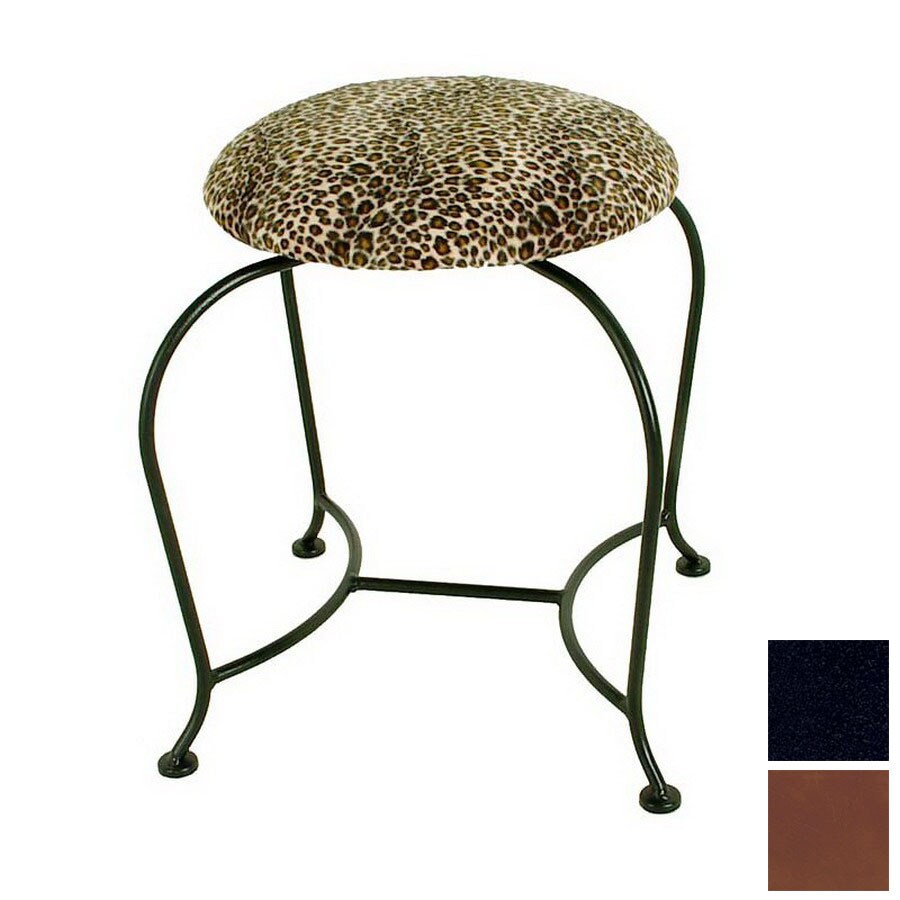 Grace Collection 18-in H Satin Black Round Vanity Stool at Lowes.com