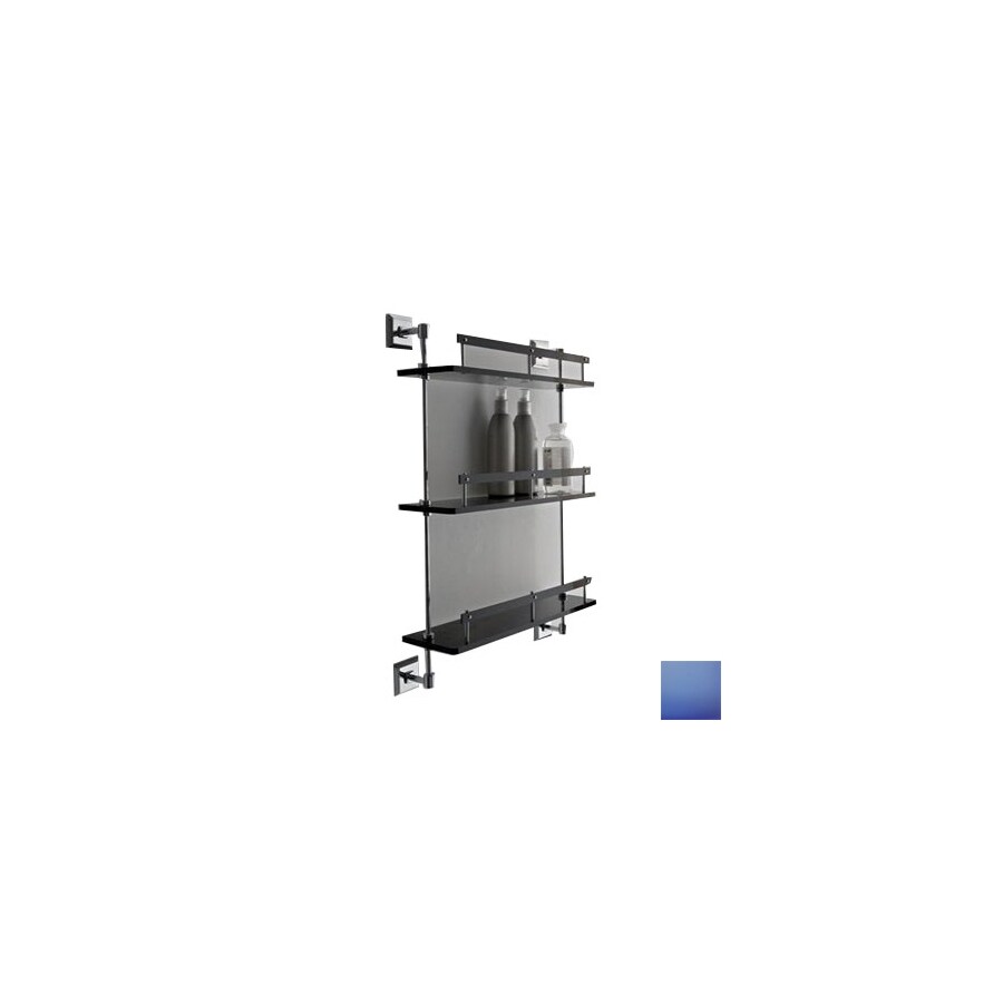Nameeks Grip Chrome/Light Blue Brass Bathroom Shelf at Lowes.com