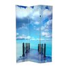 Oriental Furniture Ocean 3-Panel Multicolor Fabric Folding Indoor ...