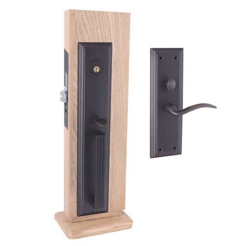 Double Hill Brass Black Mortise-Lock Keyed Entry Door Handleset at ...