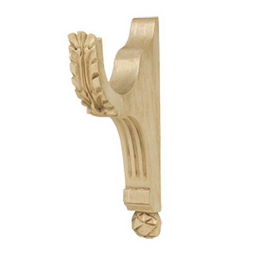 Gould New York Walnut Wood Curtain Rod Bracket at Lowes.com