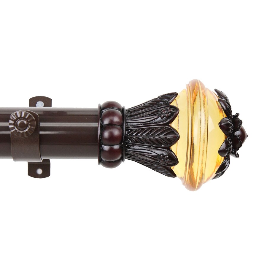 Rod Desyne Elite Paradise 28-in to 48-in Mahogany Steel Single Curtain ...