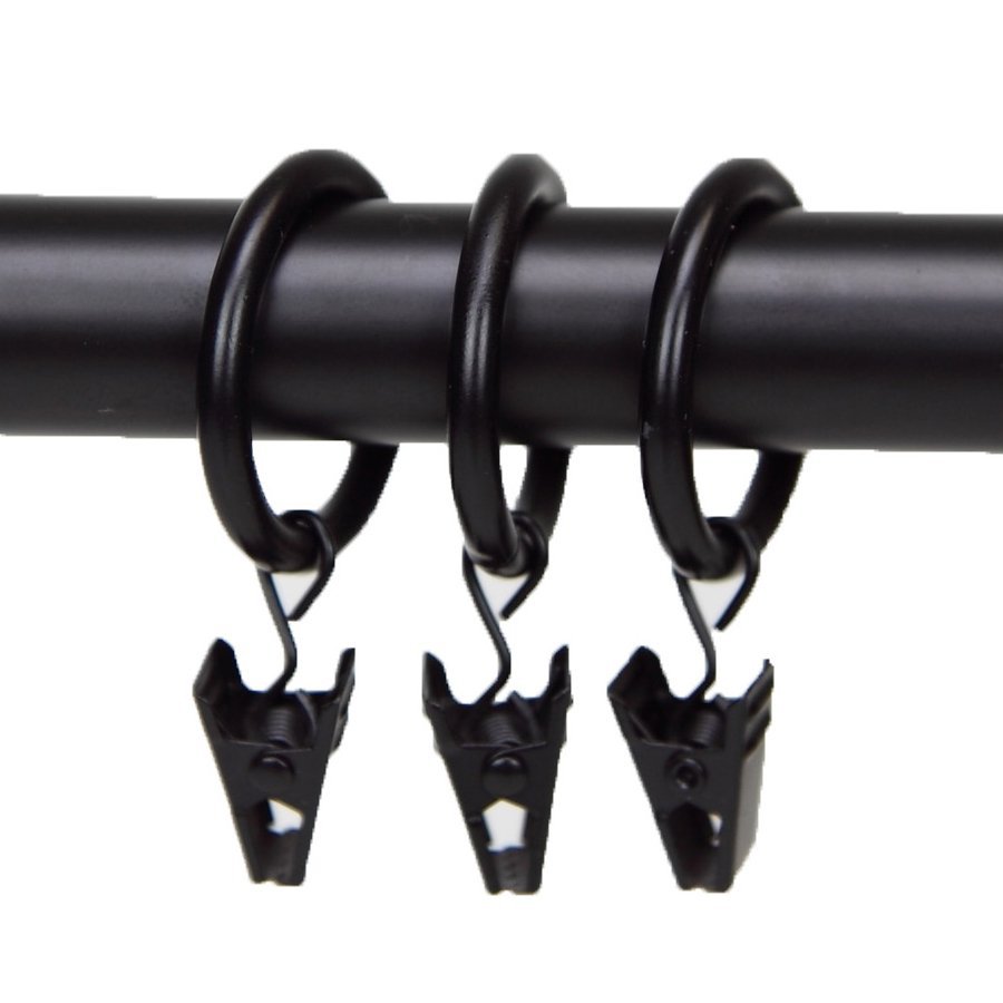 Rod Desyne 10-Pack 1-in Black Steel Curtain Rings at Lowes.com