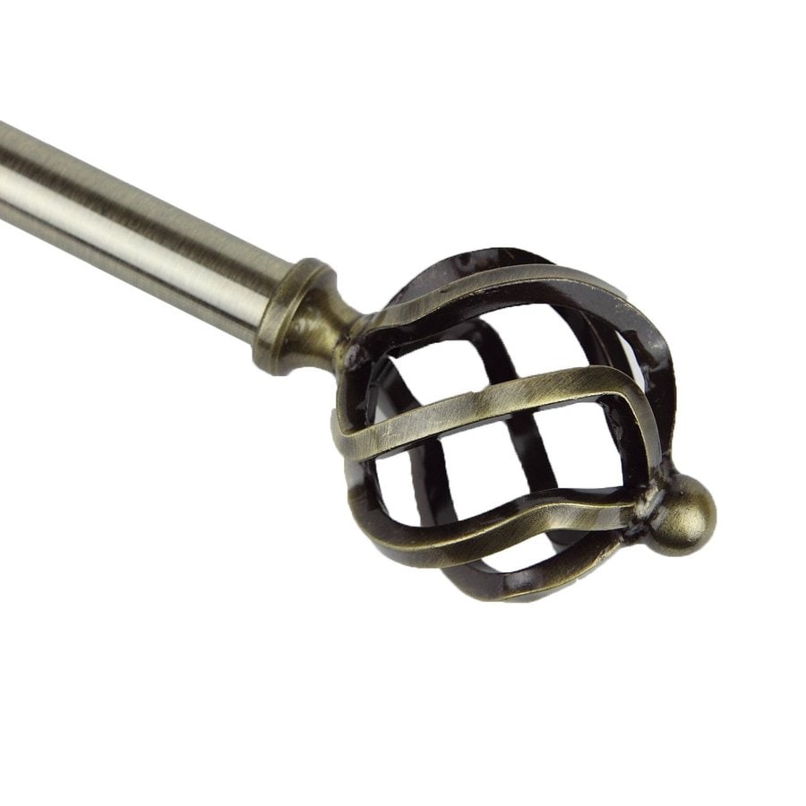 Rod Desyne Modern Twist 66-in to 120-in Antique Brass Steel Single ...