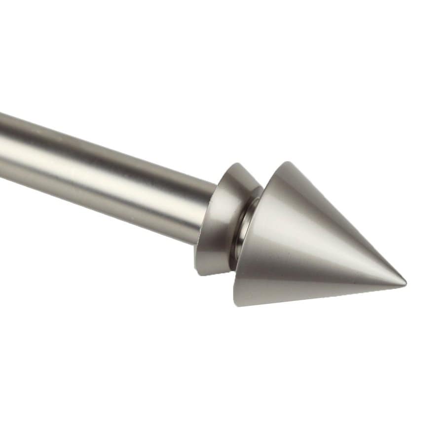 Rod Desyne Modern Cone 48-in to 84-in Satin Nickel Steel Single Curtain ...