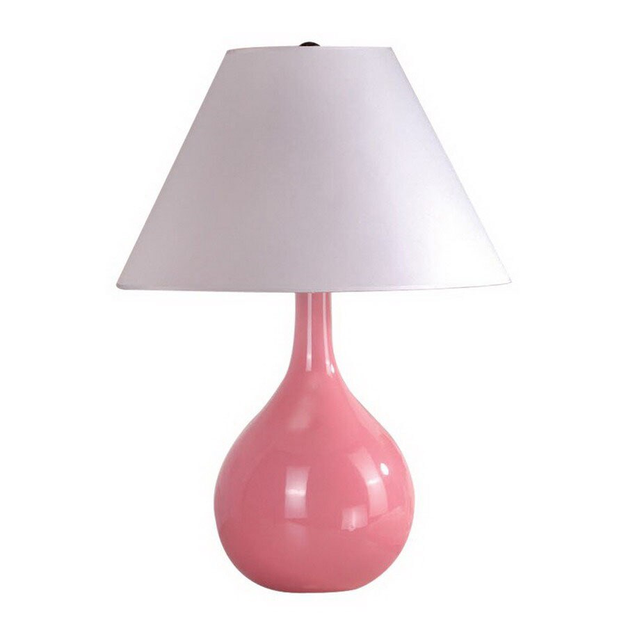Cascadia Lighting 21-1/4-in Pink Table Lamp with White Shade at Lowes.com