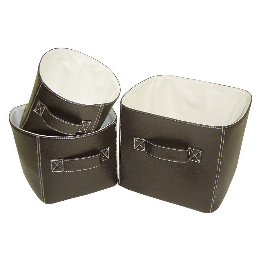 Redmon Dark Chocolate Faux Leather Basket at Lowes.com