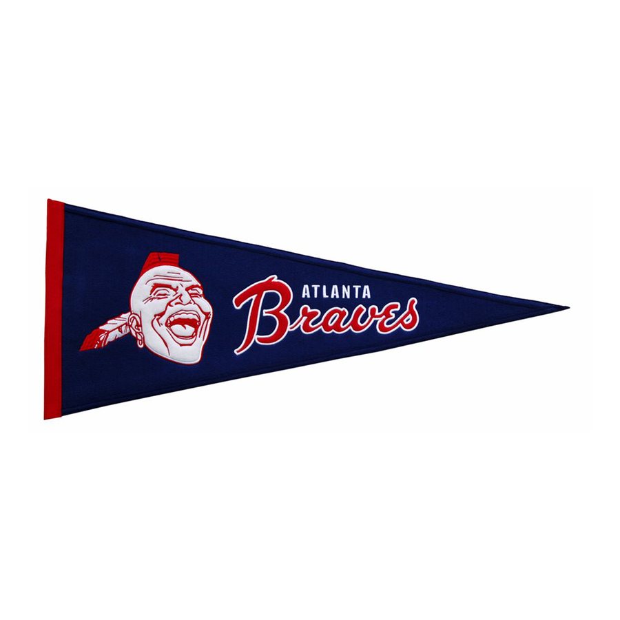 Winning Streak 2.67-ft W x 1.08-ft H Embroidered Atlanta Braves Pennant ...