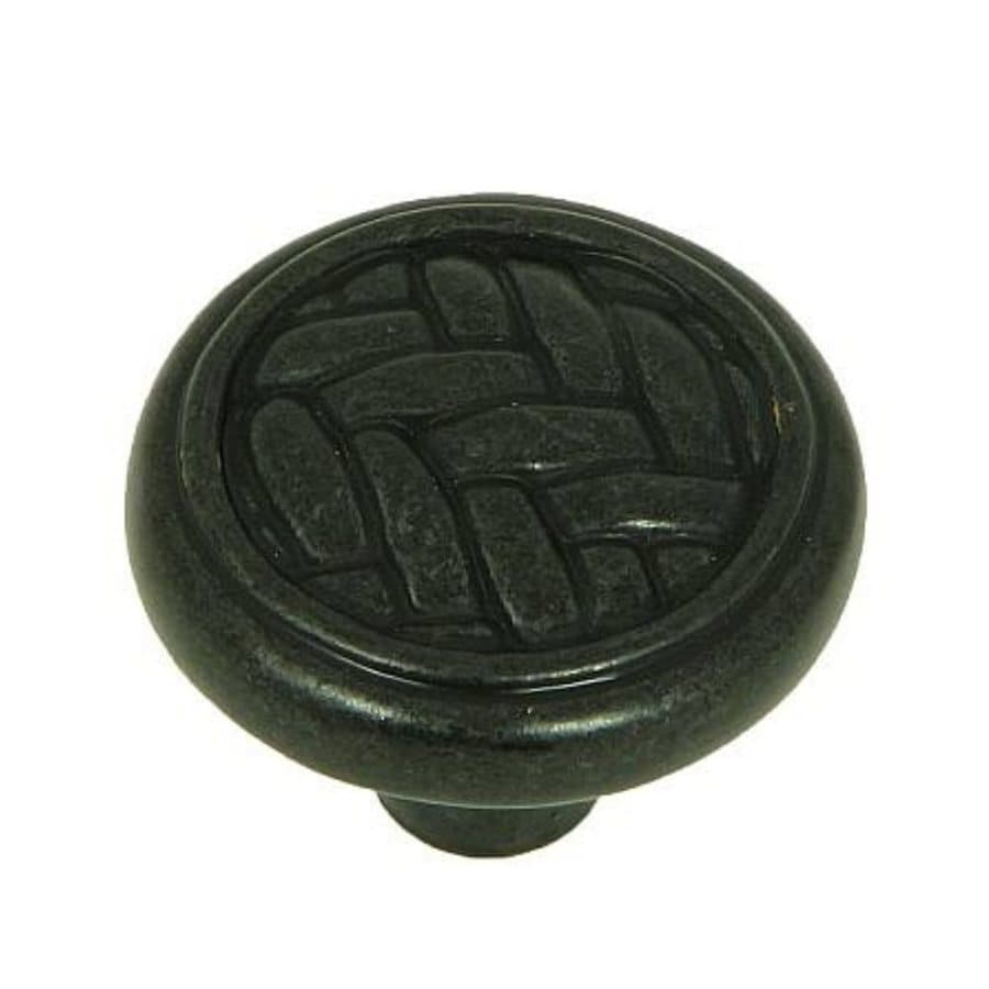 Stone Mill Hardware Harris Black Chrome Round Cabinet Knob at Lowes.com