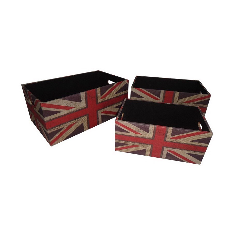 Cheung's Set of 3 Rectangular Union Jack Storage Crates at Lowes.com