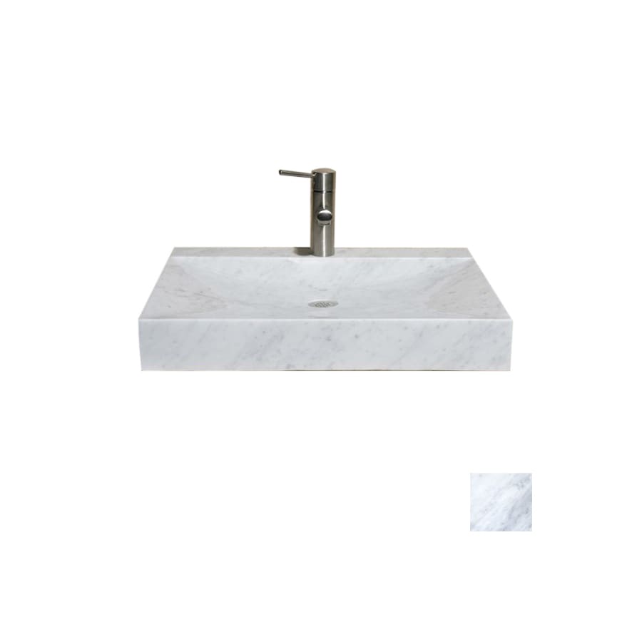 Allstone Kitchen and Bath Polished Carrara White Marble Rectangular ...