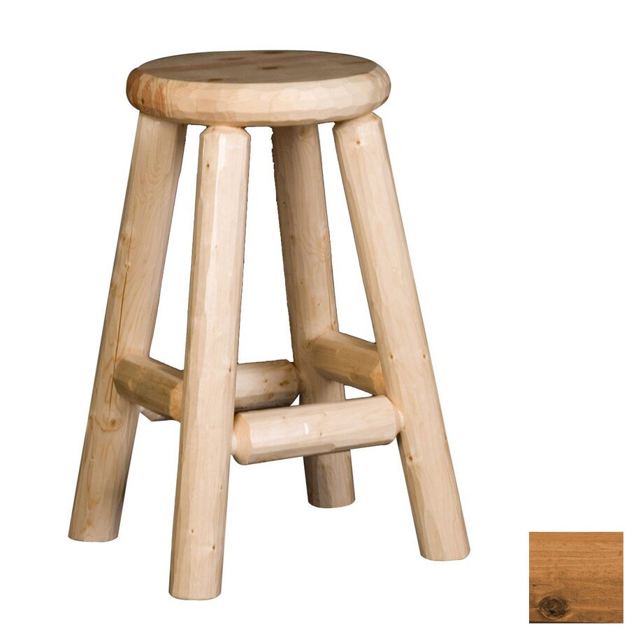 Viking Industries Log Honey Pine 30-in Bar Stool at Lowes.com