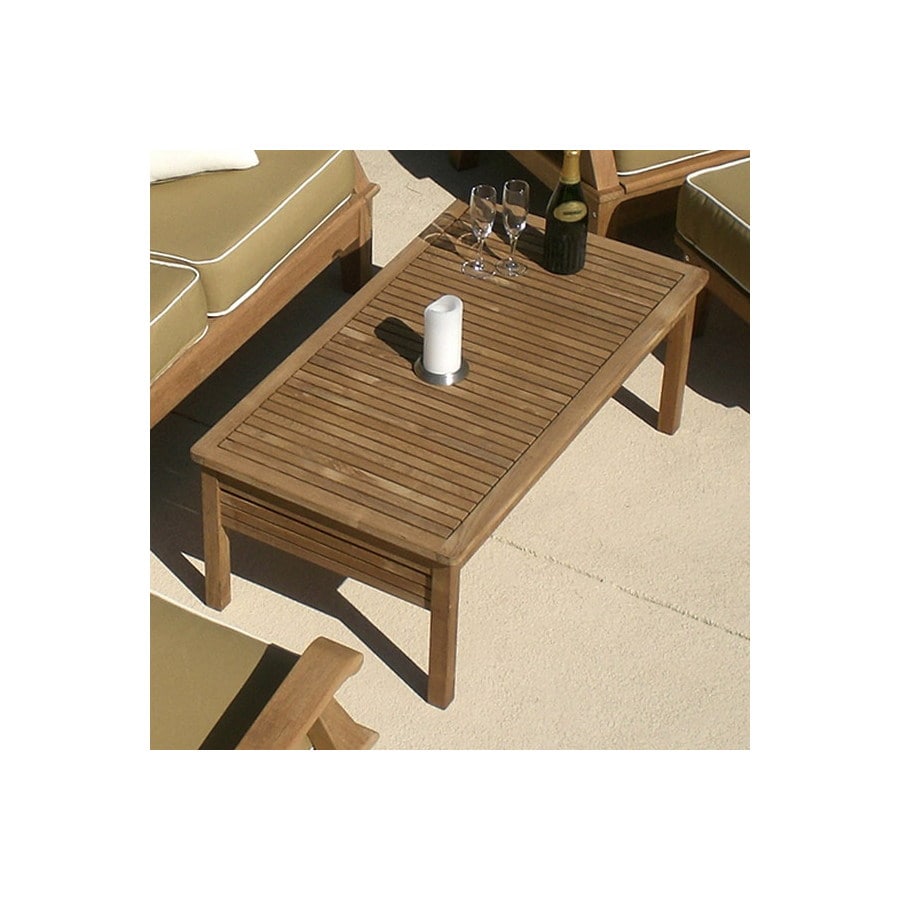 Cascadia Miami Teak Rectangle Patio Coffee Table at Lowes.com