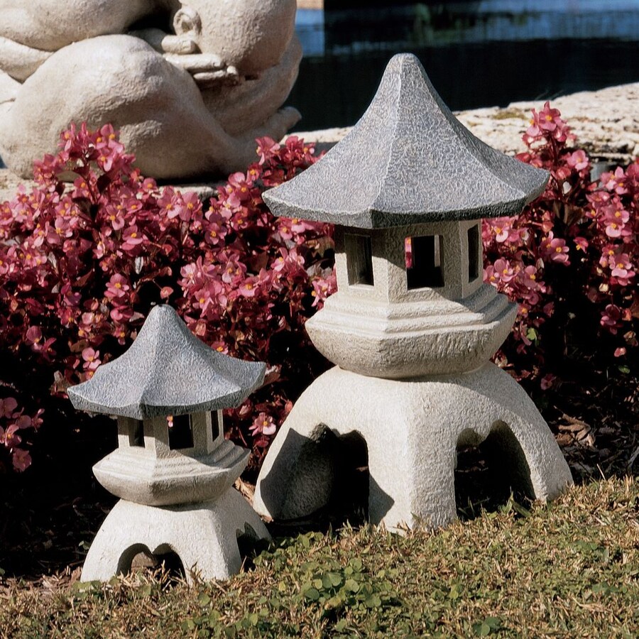 Design Toscano Set of 2 Asian Pagoda Architecture 17.5-in Garden ...