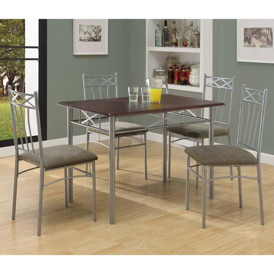 Monarch Specialties Cappuccino Dining Set with Rectangular Dining Table ...