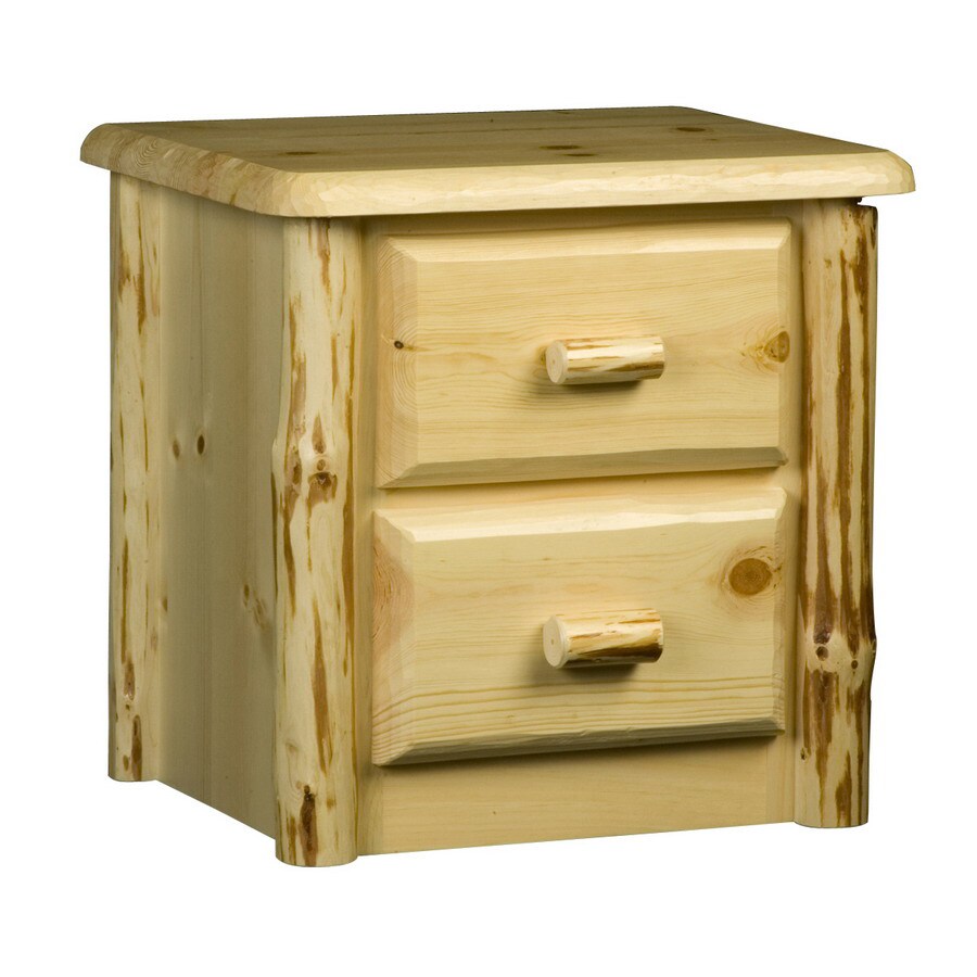 Shop Viking Industries Wilderness Clear Lacquer Pine Nightstand at ...