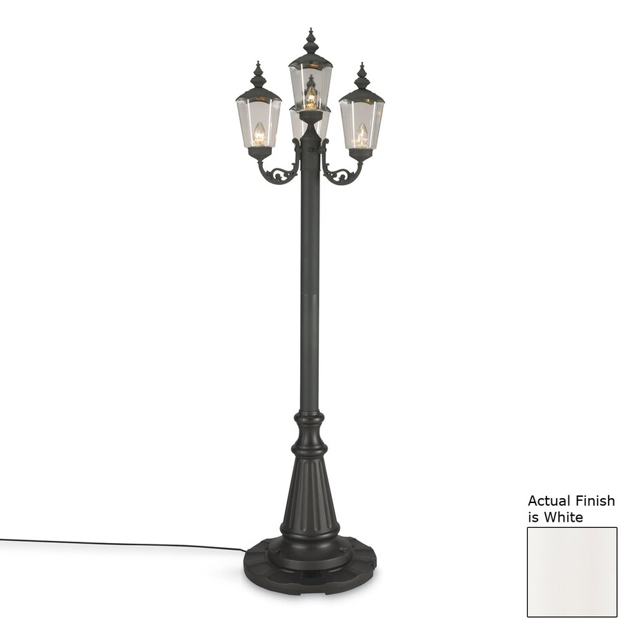 Patio Living Concepts Cambridge White Traditional Outdoor Complete Post ...