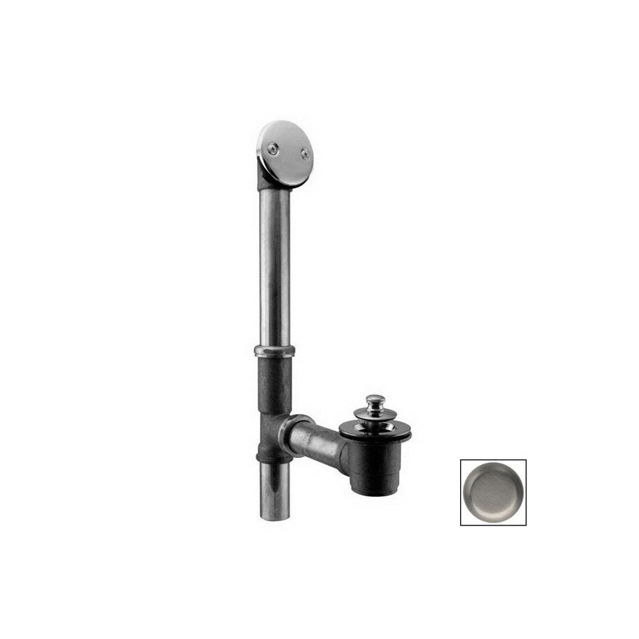 Westbrass Satin Nickel Twist Close Drain Bath Waste and Overflow at ...