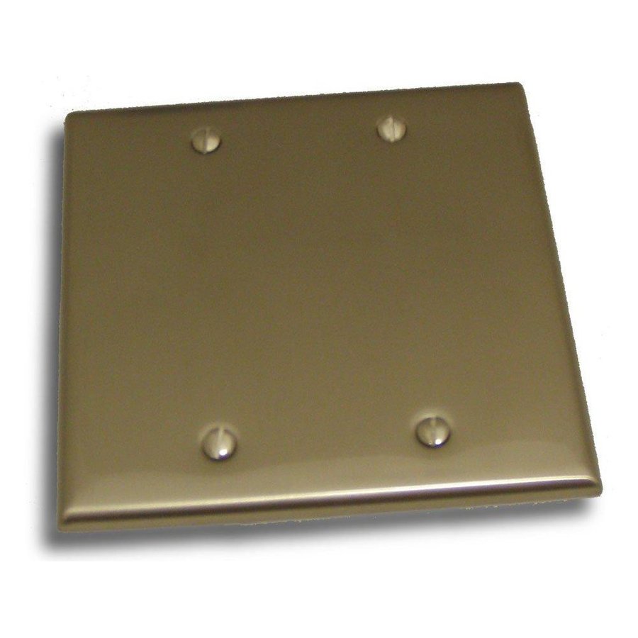 Residential Essentials Satin Nickel Double Blank Wall Plate at Lowes.com