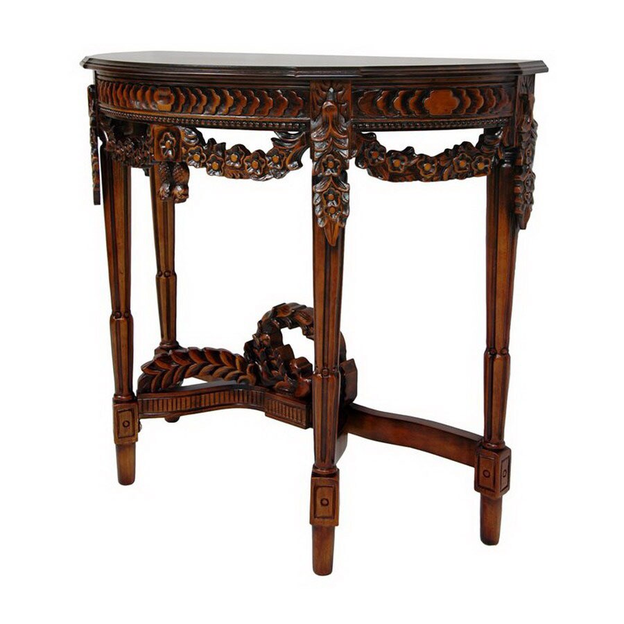 Oriental Furniture Classic European Mahogany Stained Poplar Half-Round ...