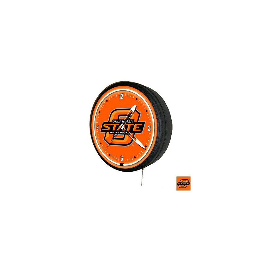 Sports Fan Products Oklahoma State Cowboys Metal Encased Neon Clock at ...