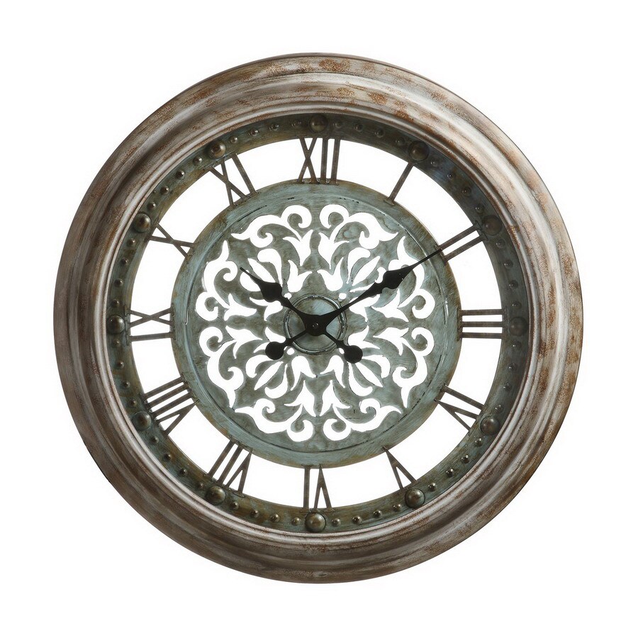 Cooper Classics Roman Numeral Claudia Aged Copper and Cream Wall Clock ...