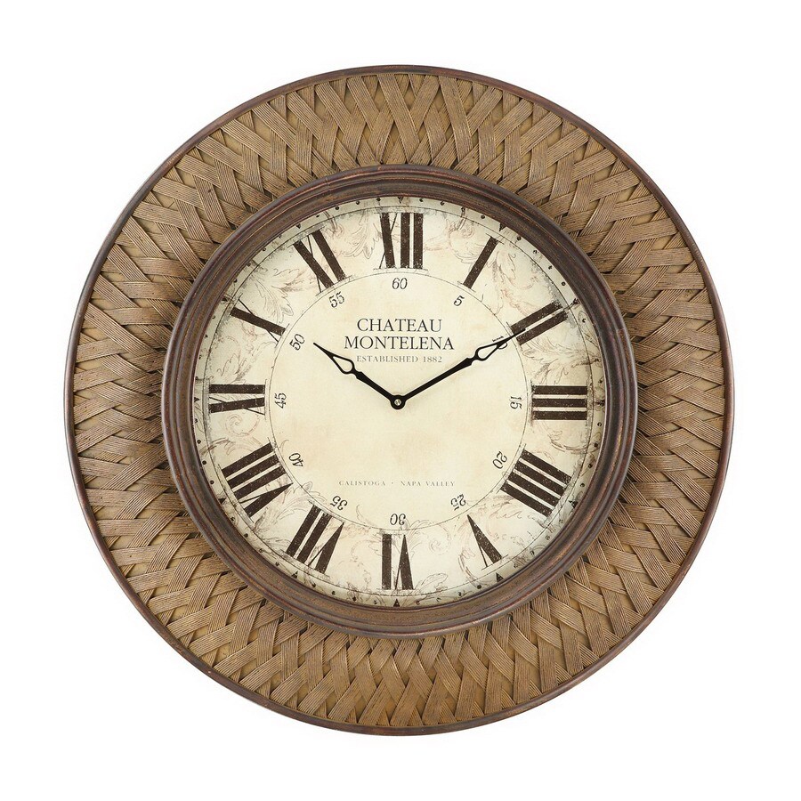 Cooper Classics Roman Numeral Garrett Rust Weave Wall Clock at Lowes.com