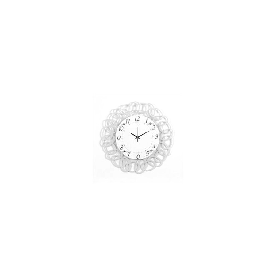 Ashton Sutton Standard/Arabic Numeral Endless Chain White Wall Clock at ...