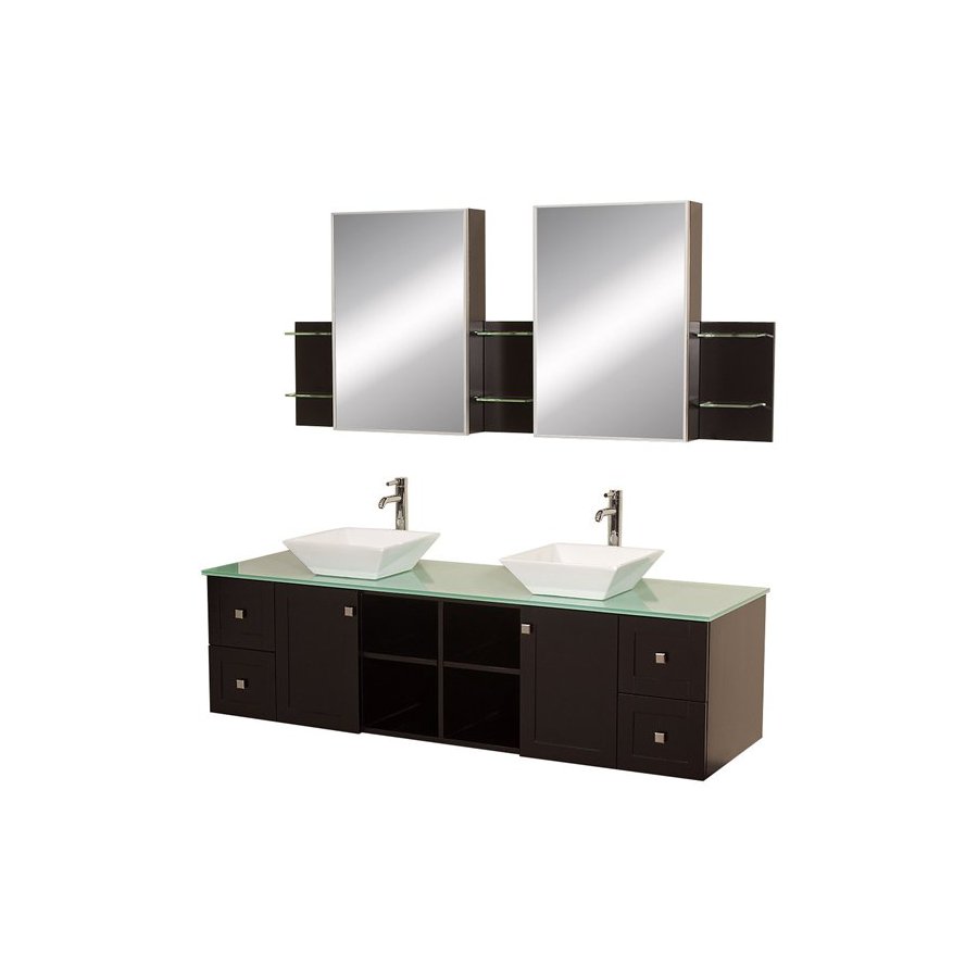 Wyndham Collection 72-in Espresso Avara Bathroom Vanity with Top at ...