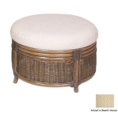 Hospitality Rattan Legacy Beach House Round Ottoman in the Indoor ...