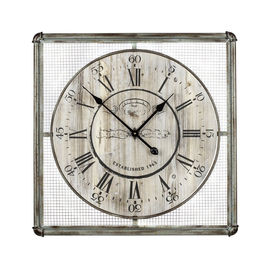 Cooper Classics Bartow Analog Square Indoor Wall Standard Clock at ...