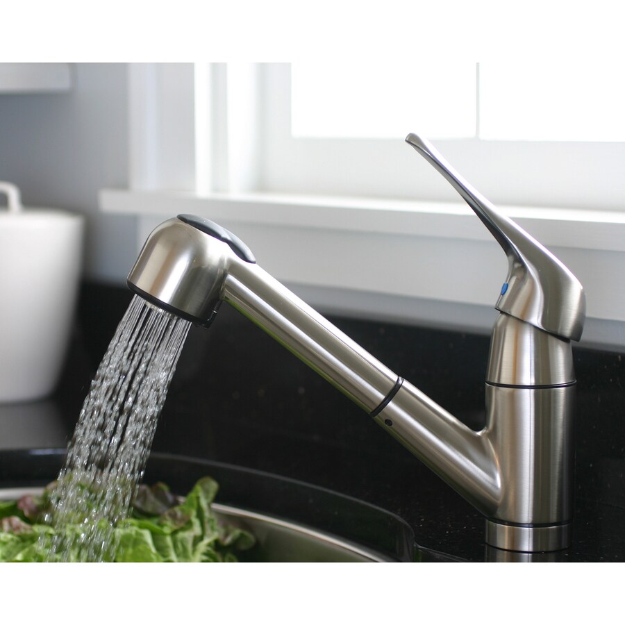 Premier Faucet Sonoma Brushed Nickel 1-Handle Pull-Out Kitchen Faucet ...