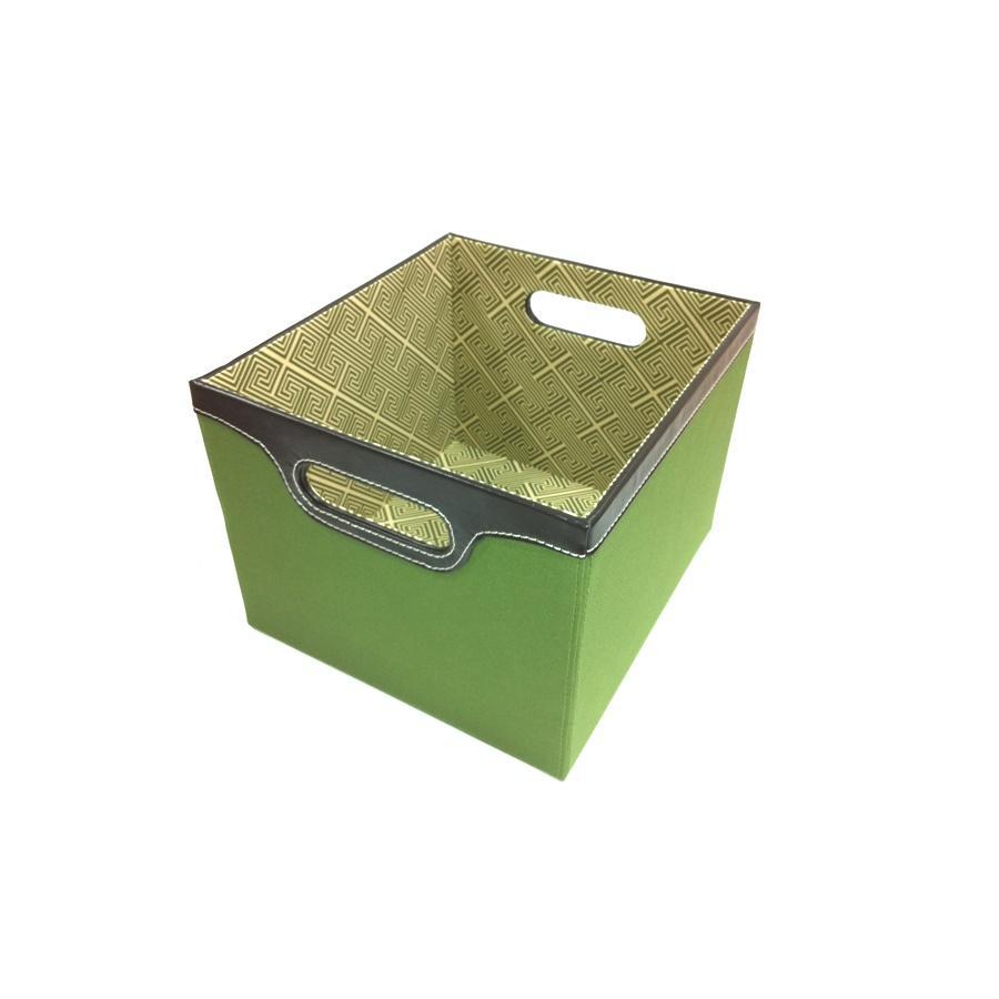 Allen + roth 11-in Green Milk Crate with Printed Lining and PU trim at ...