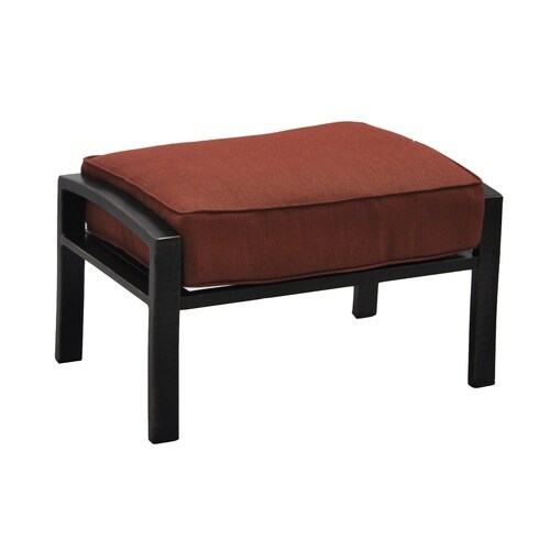 allen + roth Pardini Oil Bronze Aluminum Ottoman in the Outdoor ...