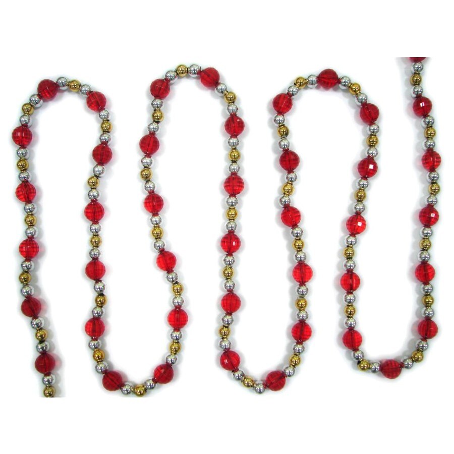 Starlite Creations 9-ft LED 27-Light Red Beaded Garland at Lowes.com